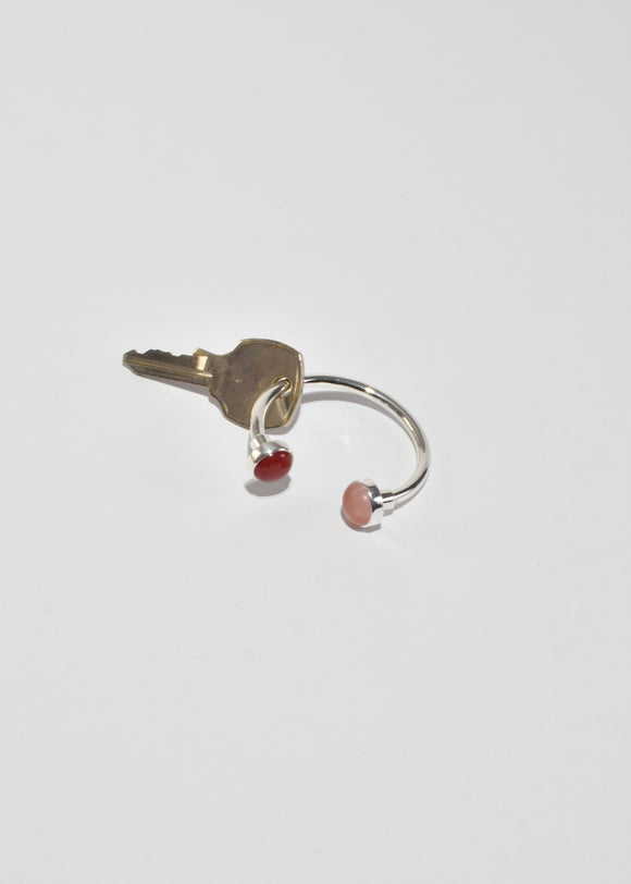 Sterling Gemstone Key Ring — Casa Shop
