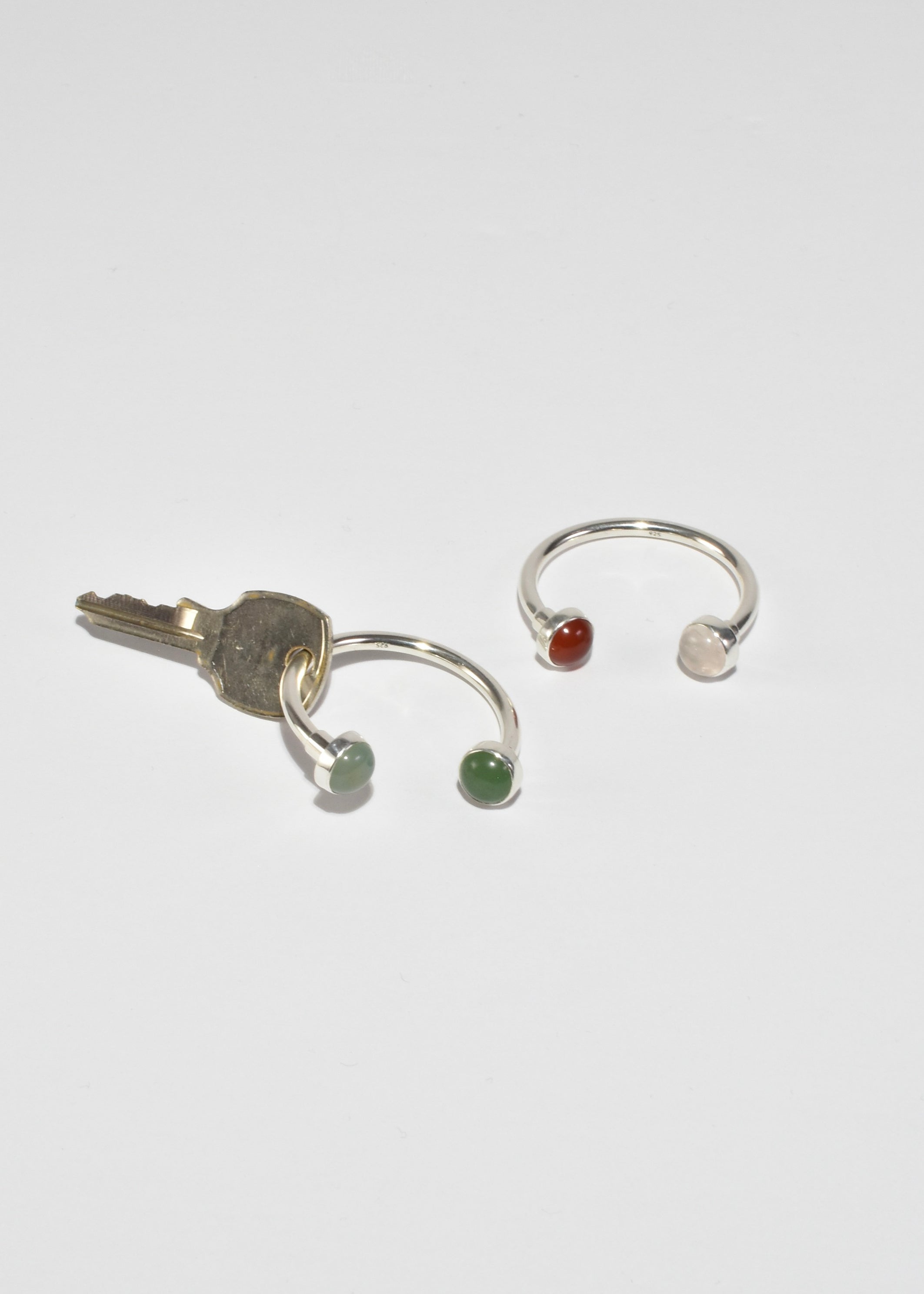 Sterling Gemstone Key Ring — Casa Shop